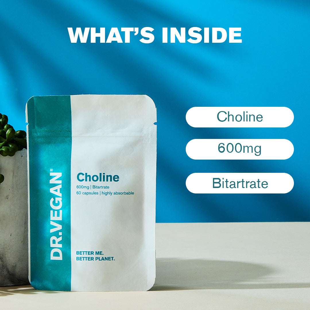 Choline Bitartrate 600mg | Vegan Choline Supplement – DR.VEGAN